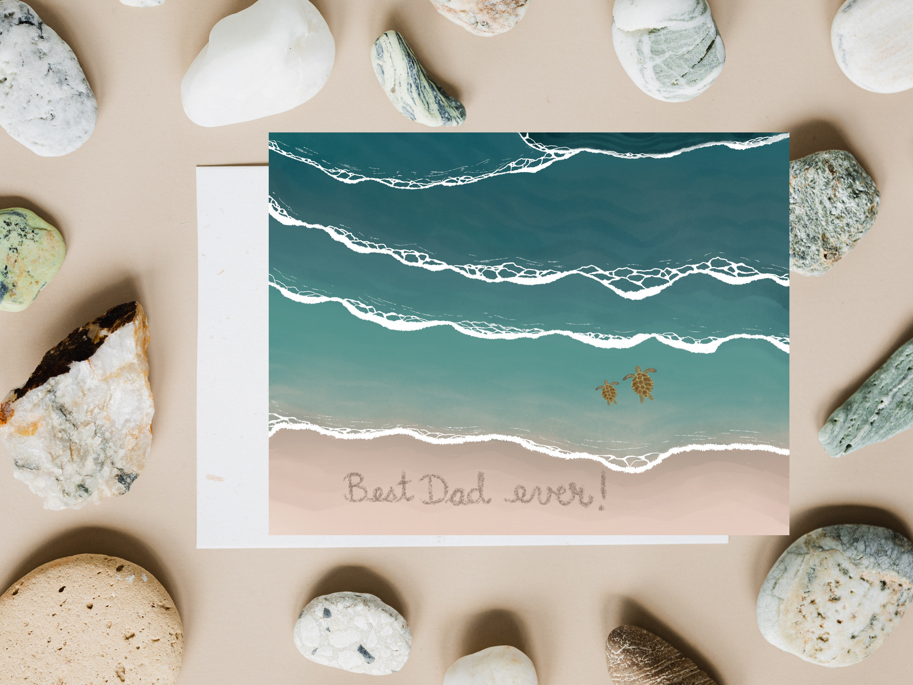 Card# C24, Sea Turtle Father's Day Card, Happy Father's Day, Card for ...