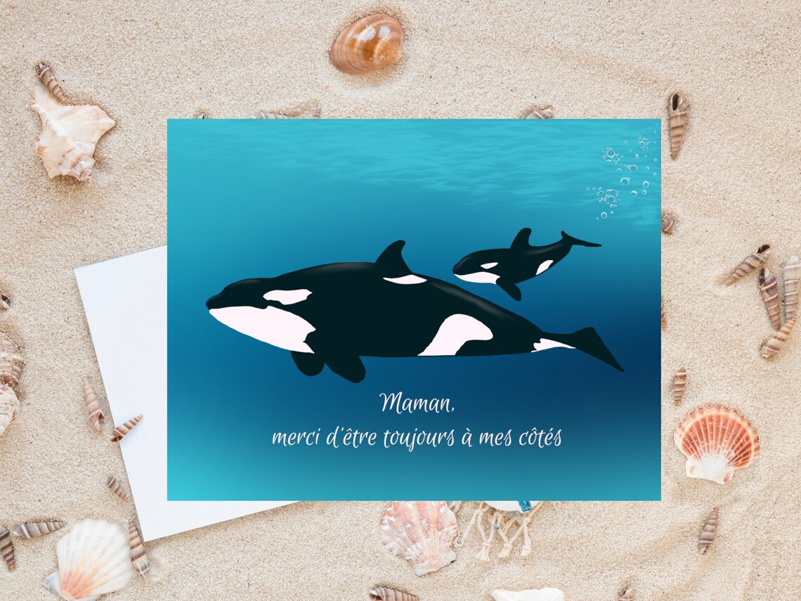 Card# C25, Orca Father's Day Card, Happy Father'sday, Card for Dad ...