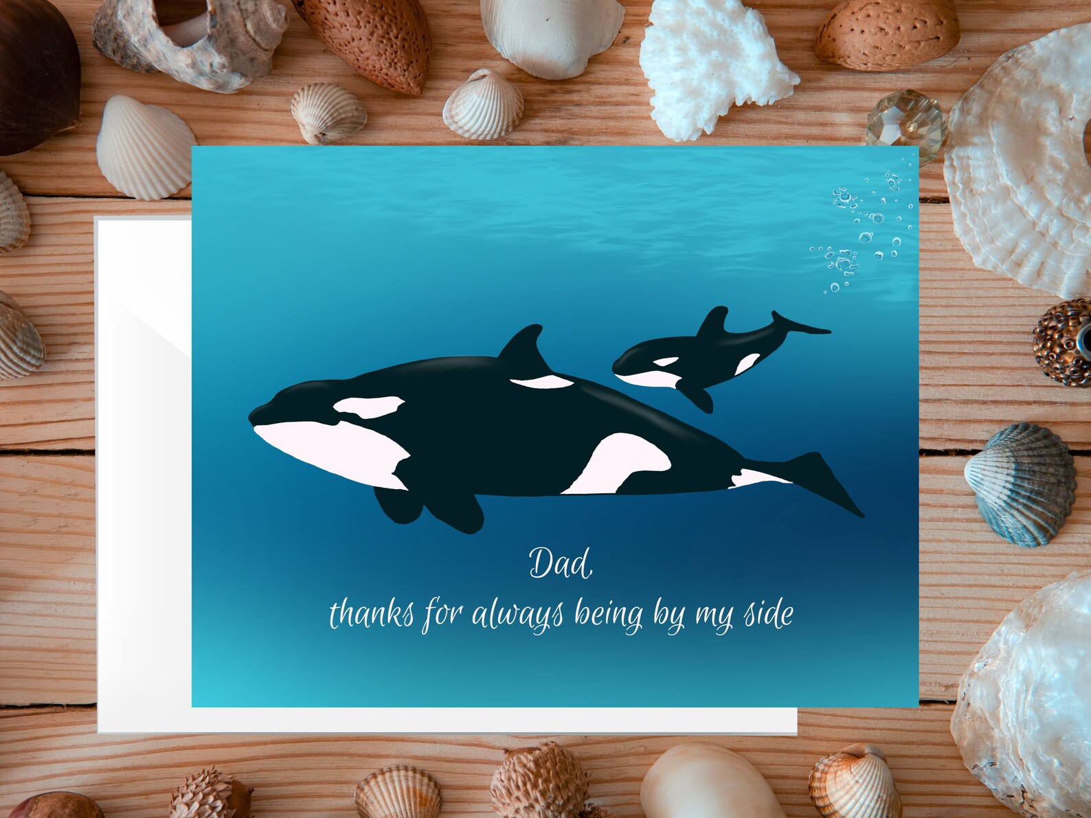 Card# C25, Orca Father's Day Card, Happy Father'sday, Card for Dad ...