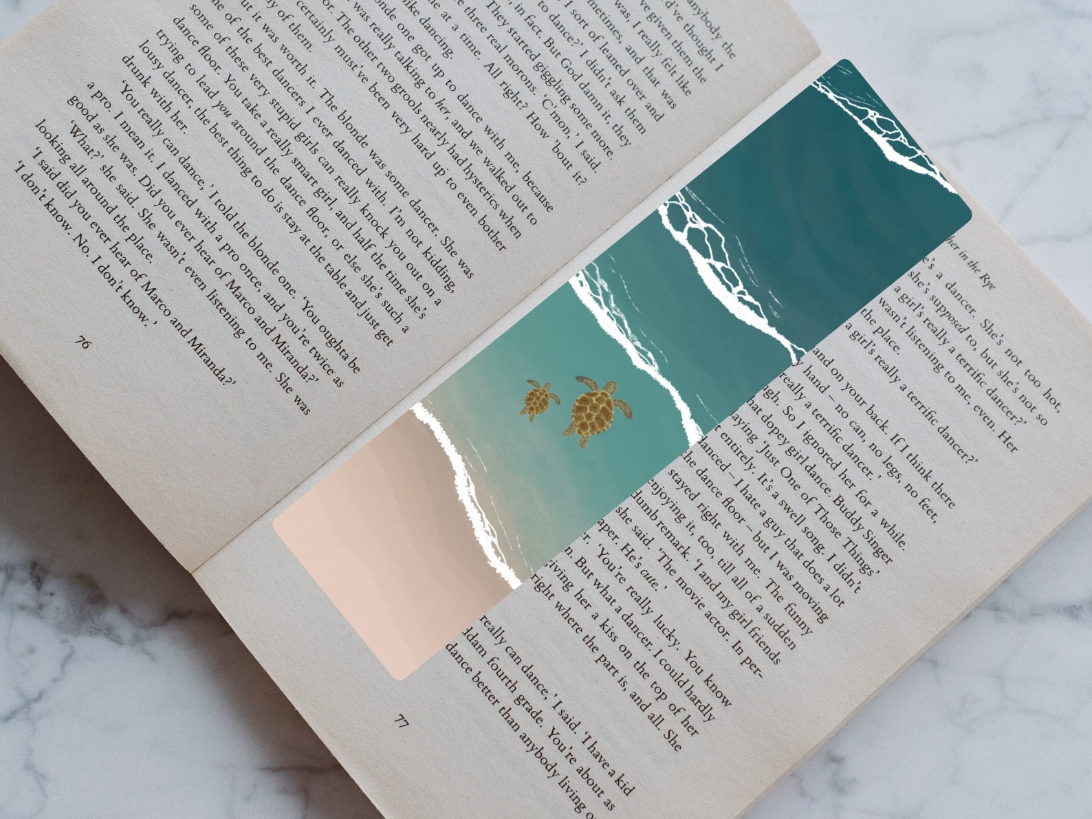 Bookmark #B1, Beach Themed Hand Painted Bookmark, Seaturtle Bookmark ...