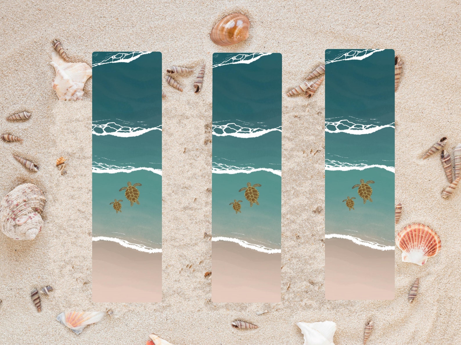 Bookmark B1, Beach Themed Hand Painted Bookmark, Seaturtle Bookmark ...