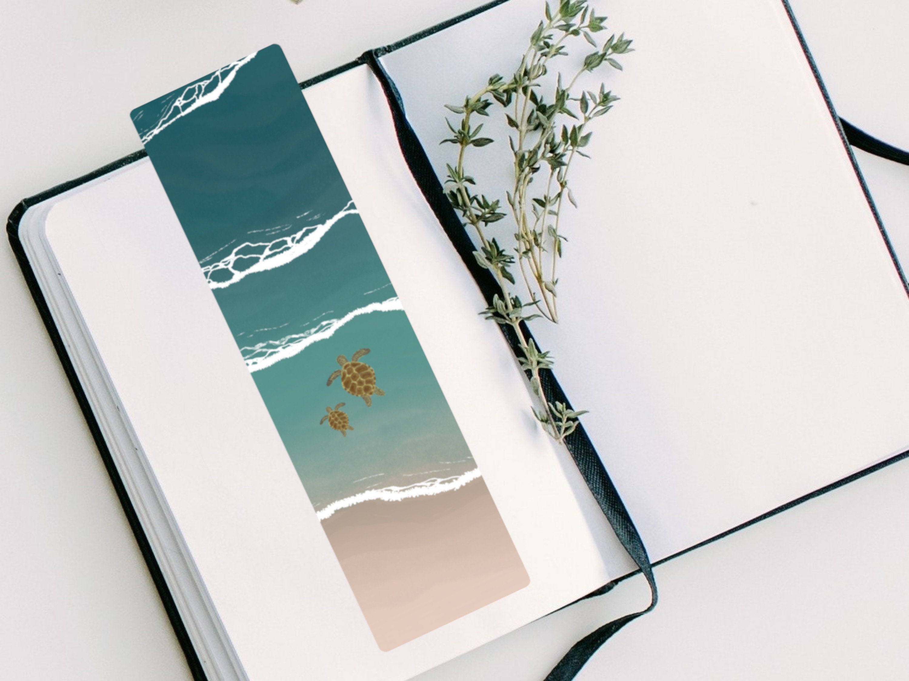 Bookmark #B1, Beach Themed Hand Painted Bookmark, Seaturtle Bookmark ...