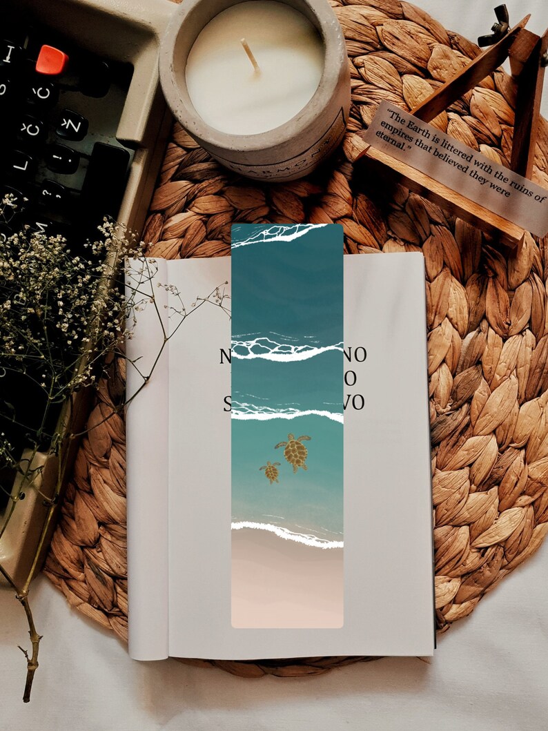 Bookmark #B1, Beach Themed Hand Painted Bookmark, Seaturtle Bookmark ...