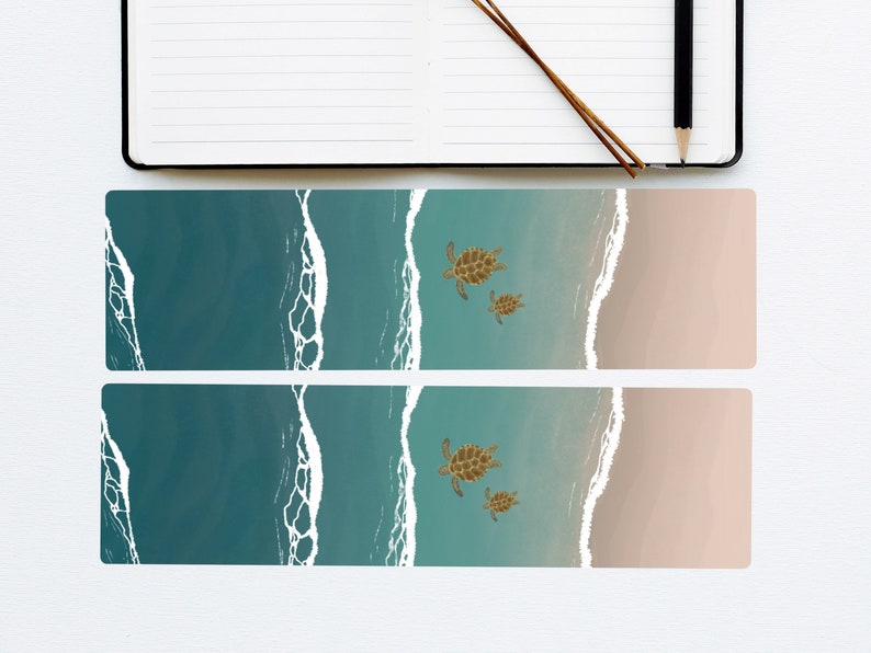 Bookmark #B1, Beach Themed Hand Painted Bookmark, Seaturtle Bookmark ...