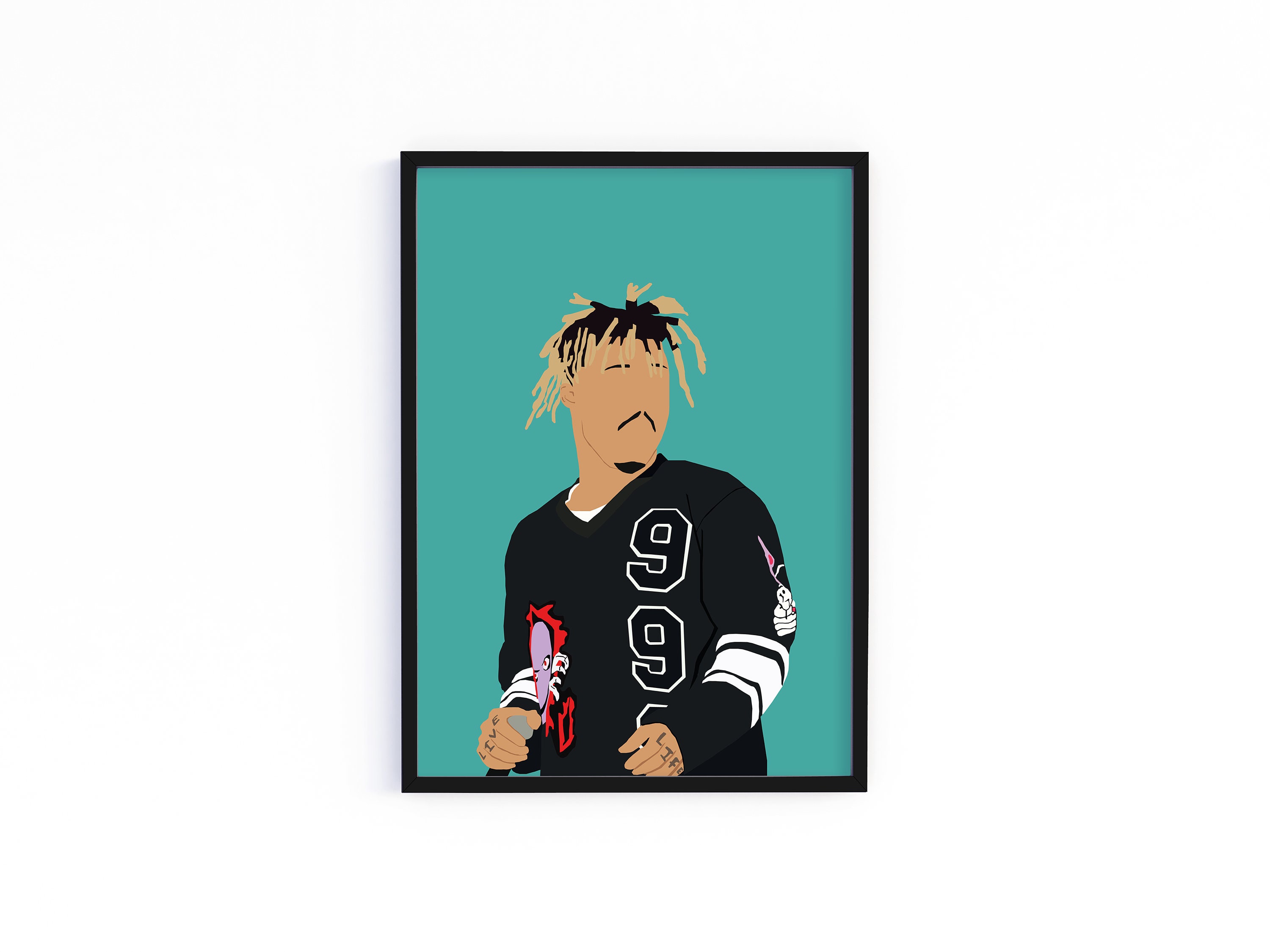 Juice WRLD Print, Art Print, Minimalist Illustration, Rapper, Wall Art ...