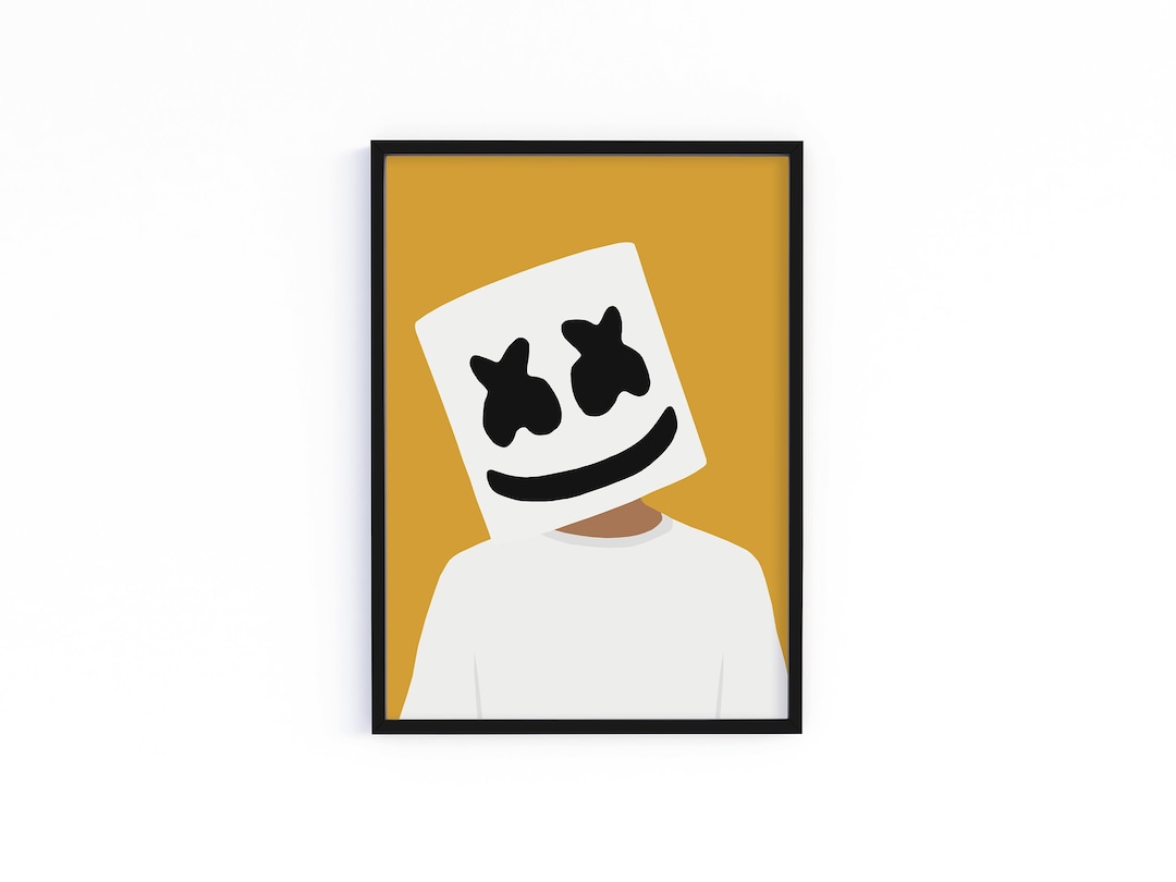 Marshmello Print, Art Print, Minimalist Illustration, DJ, Wall Art ...