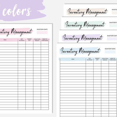 Inventory Management List DIGITAL DOWNLOAD Small Business - Etsy