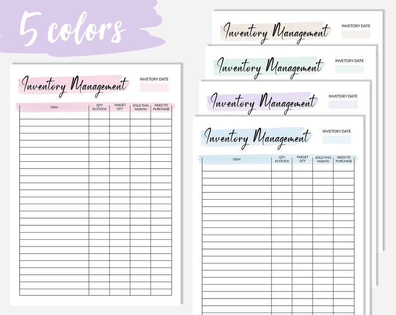 Printable Inventory Management Form Small Business Organizer | Etsy Canada