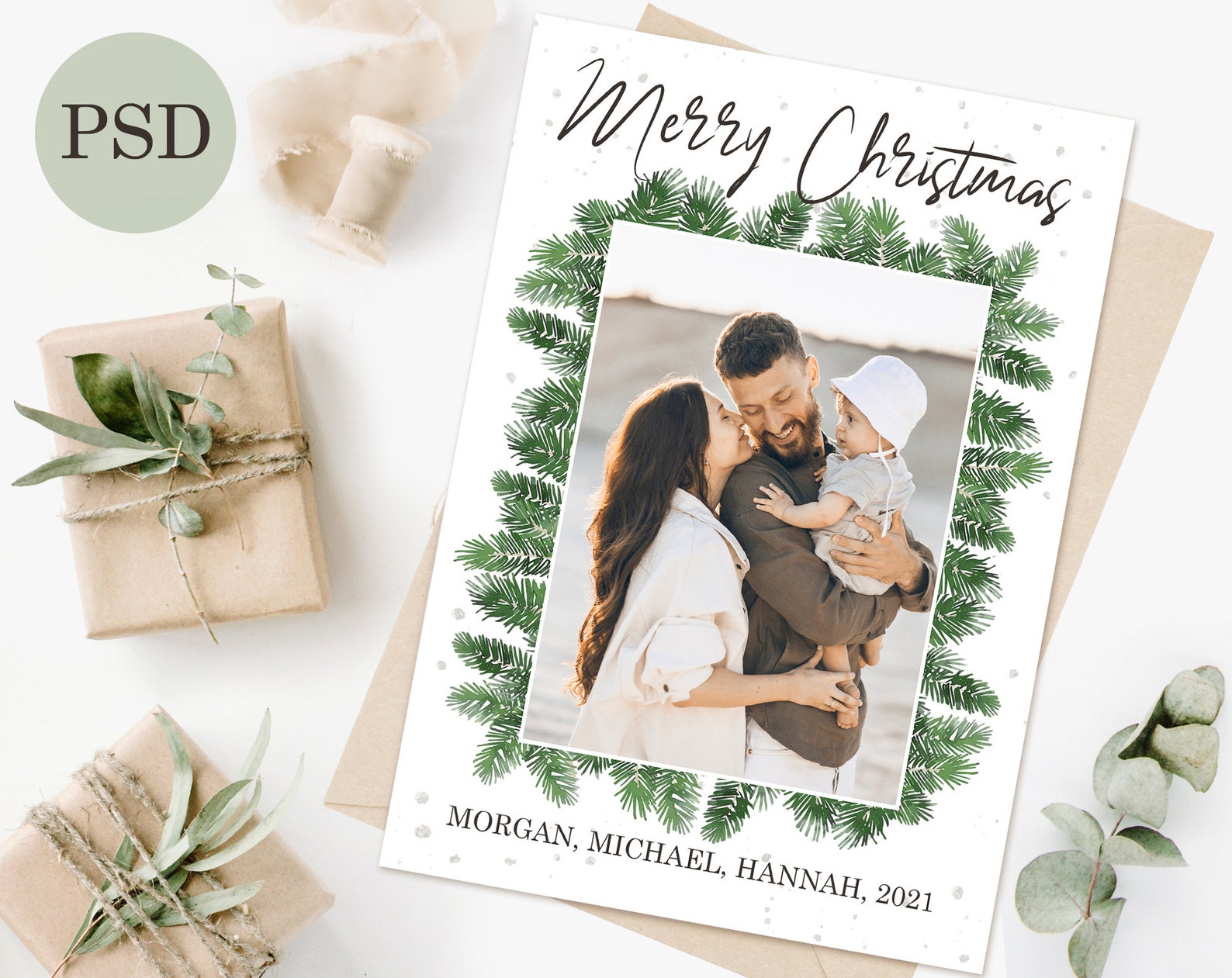 Christmas Card Bundle PSD Template, Photoshop Christmas Card Template ...