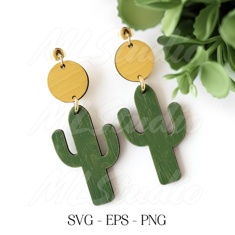 Wood Cactus Earring SVG, Texas Cactus Earring Svg, Wood Earring Svg ...