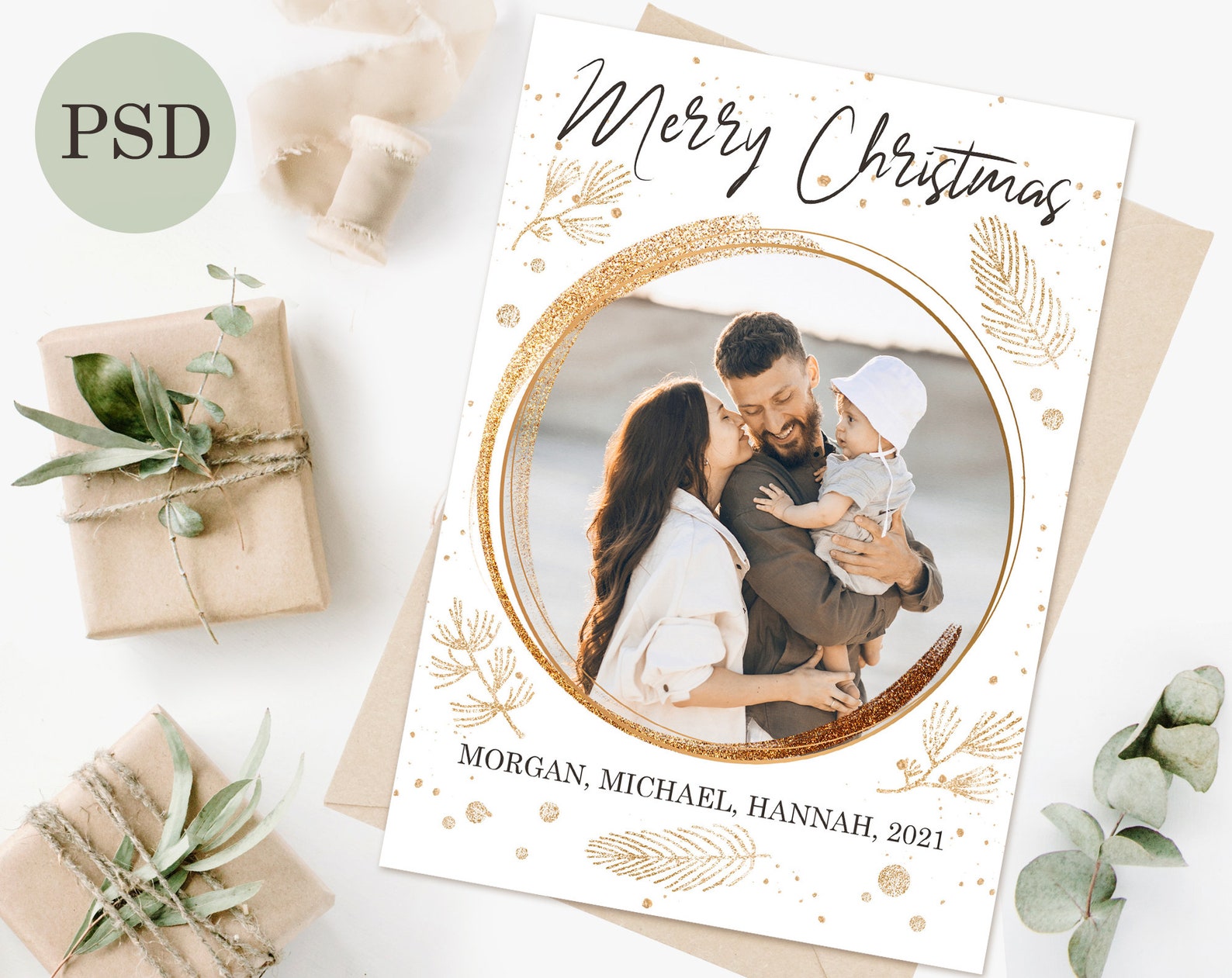 Christmas Card Bundle PSD Template, Photoshop Christmas Card Template ...