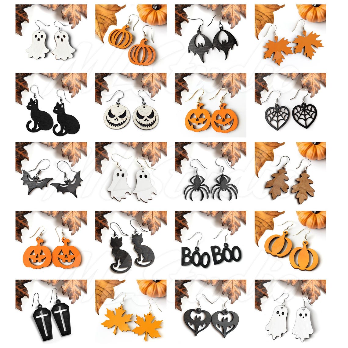 Cute Halloween Earrings SVG Bundle, Autumn Earrings, Halloween Earrings ...