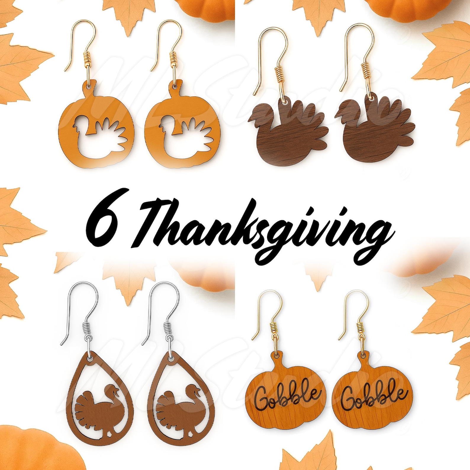 Thanksgiving Earrings SVG Bundle, Turkey Earrings Svg, Fall Earrings ...