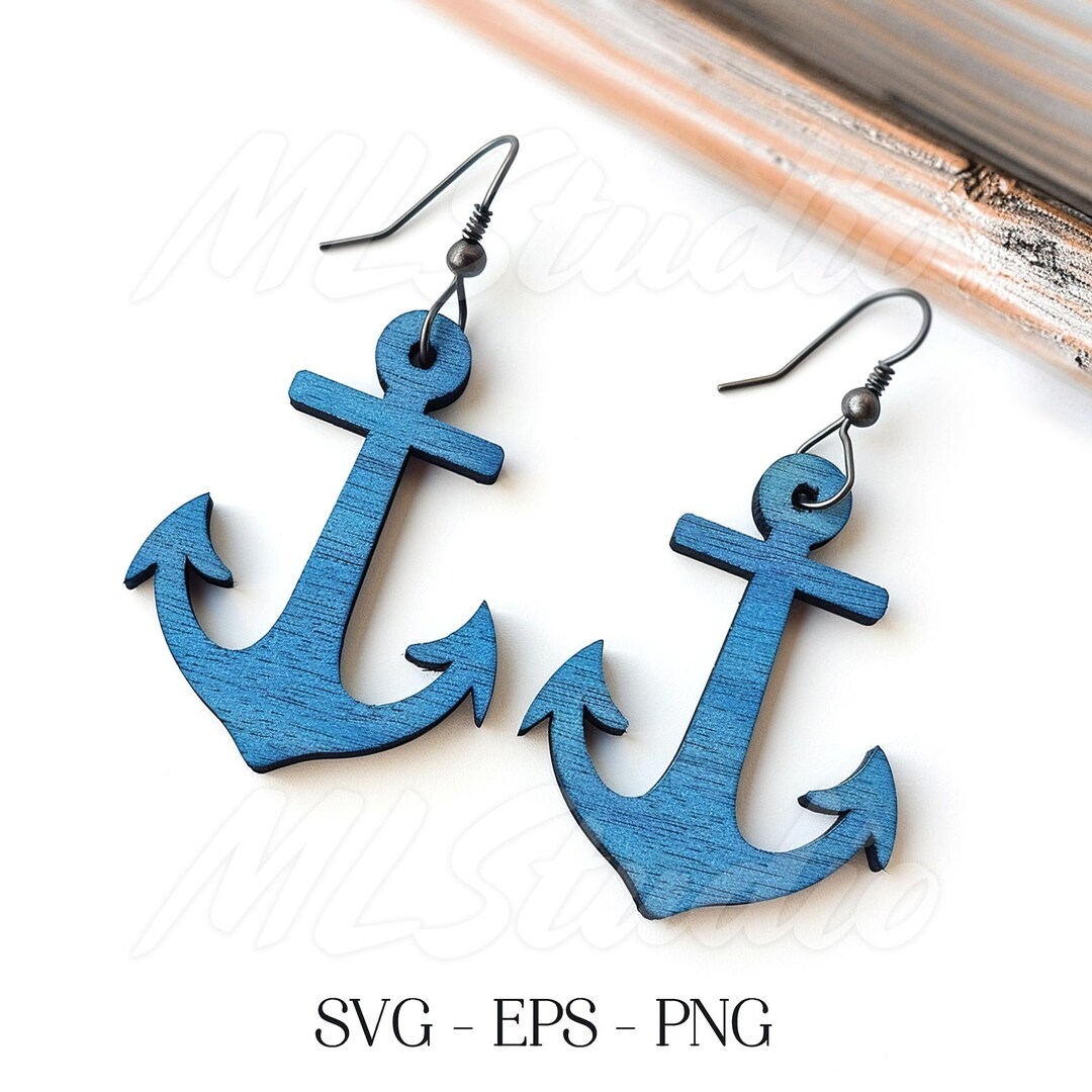 Anchor Earrings SVG, Cute Anchor Earring Svg, Engraving Pattern Svg ...