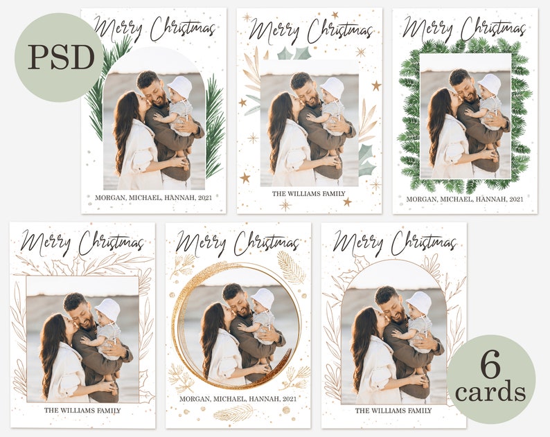 Christmas Card Bundle PSD Template, Photoshop Christmas Card Template ...