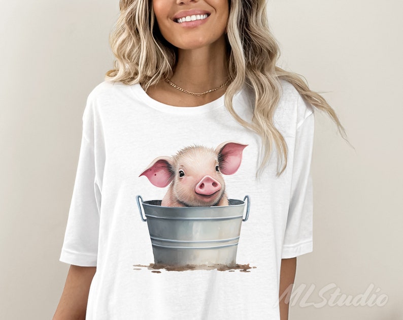 Baby Pig in a Bucket PNG Pig PNG Baby Pig Sublimation - Etsy