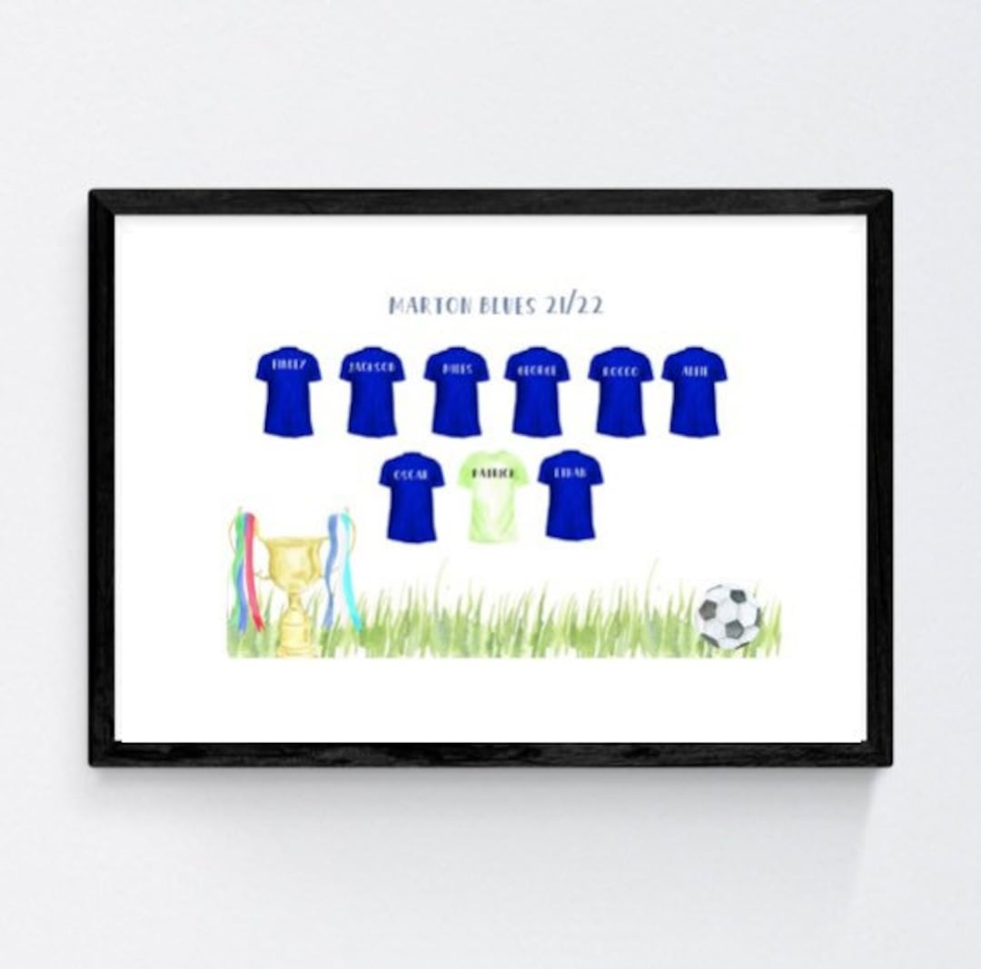 Personalised Football Team Print - Etsy UK