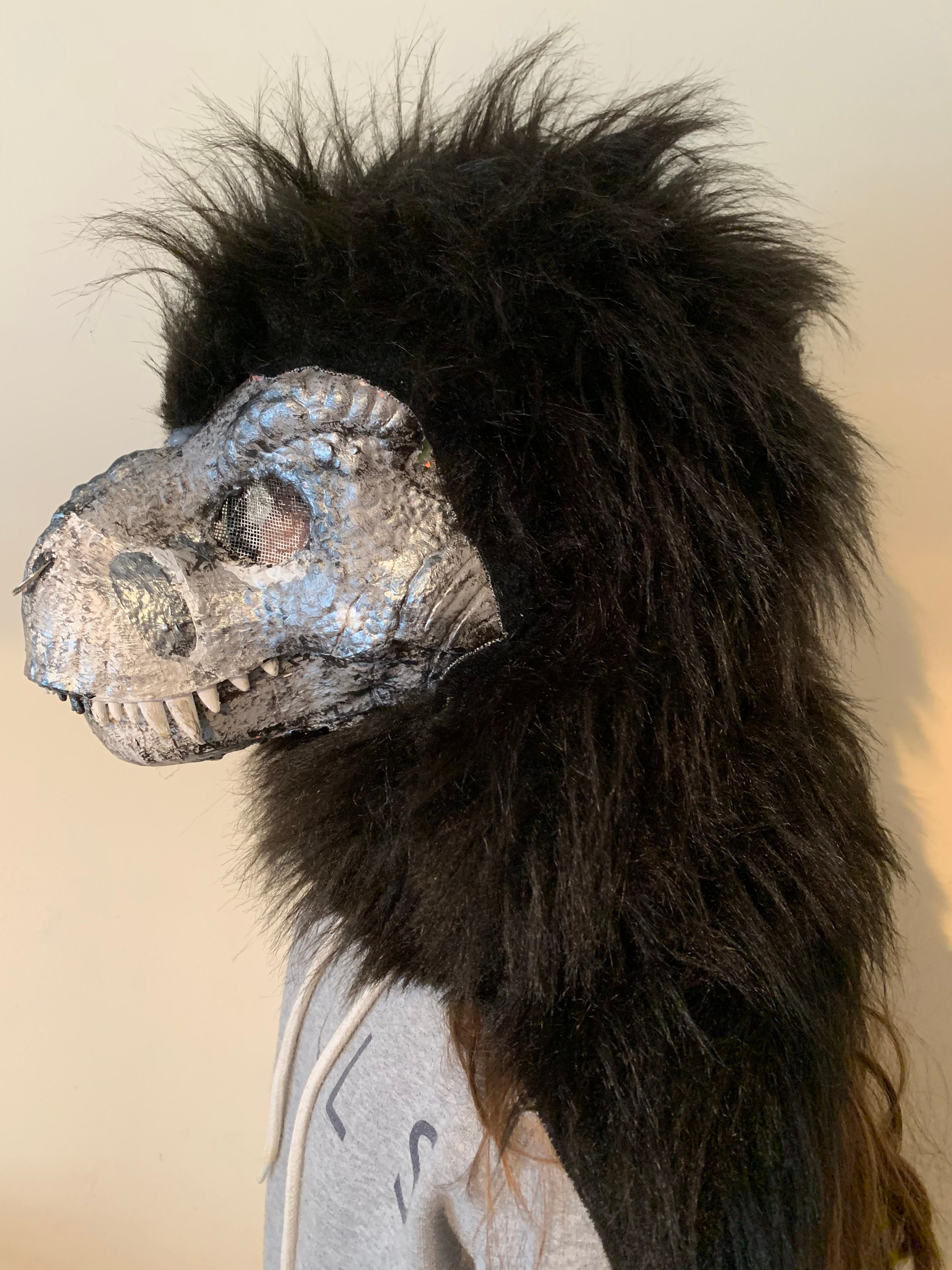Furry Raptor Dino Mask - Etsy UK