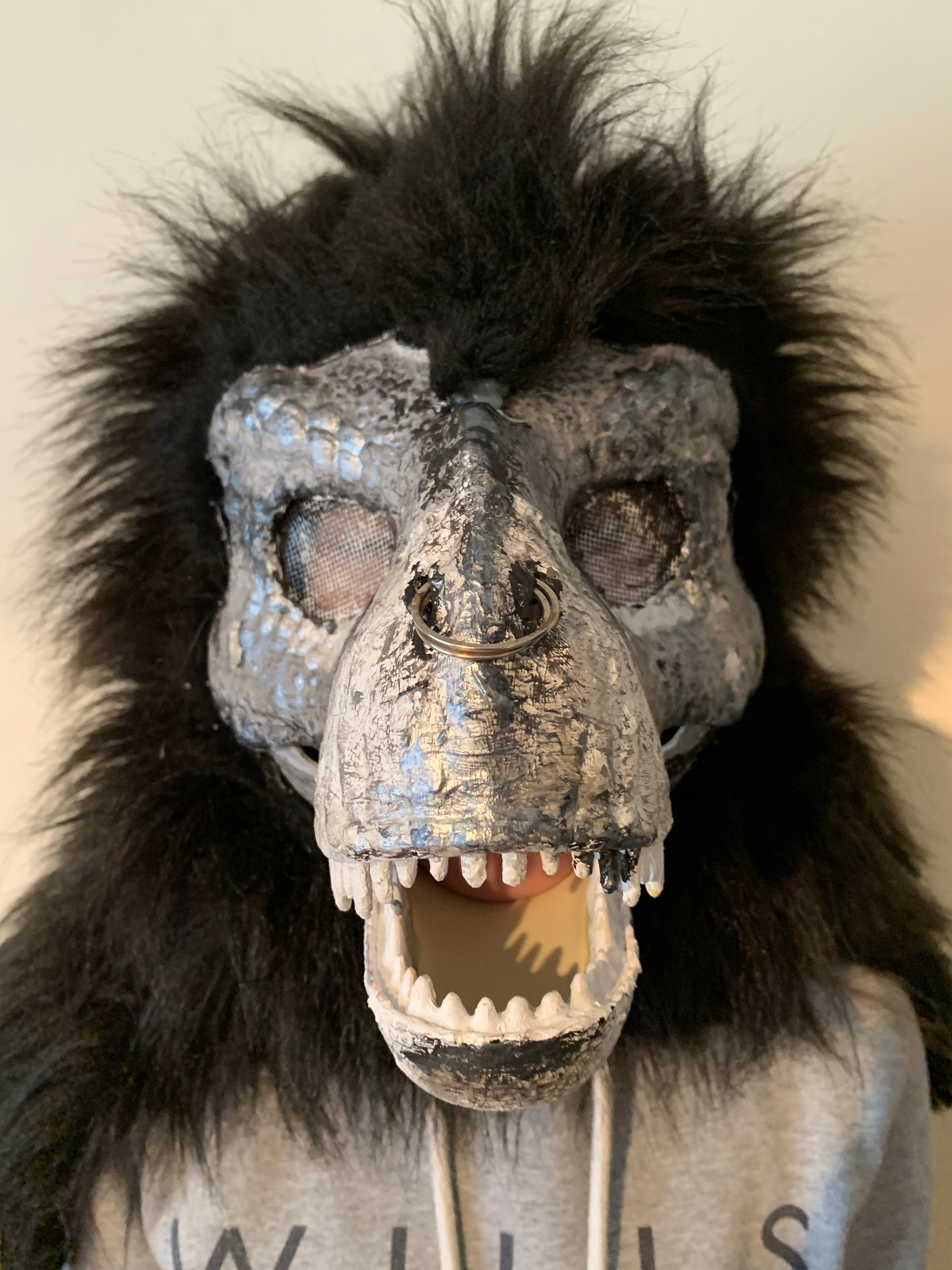 Furry Raptor Dino Mask - Etsy UK