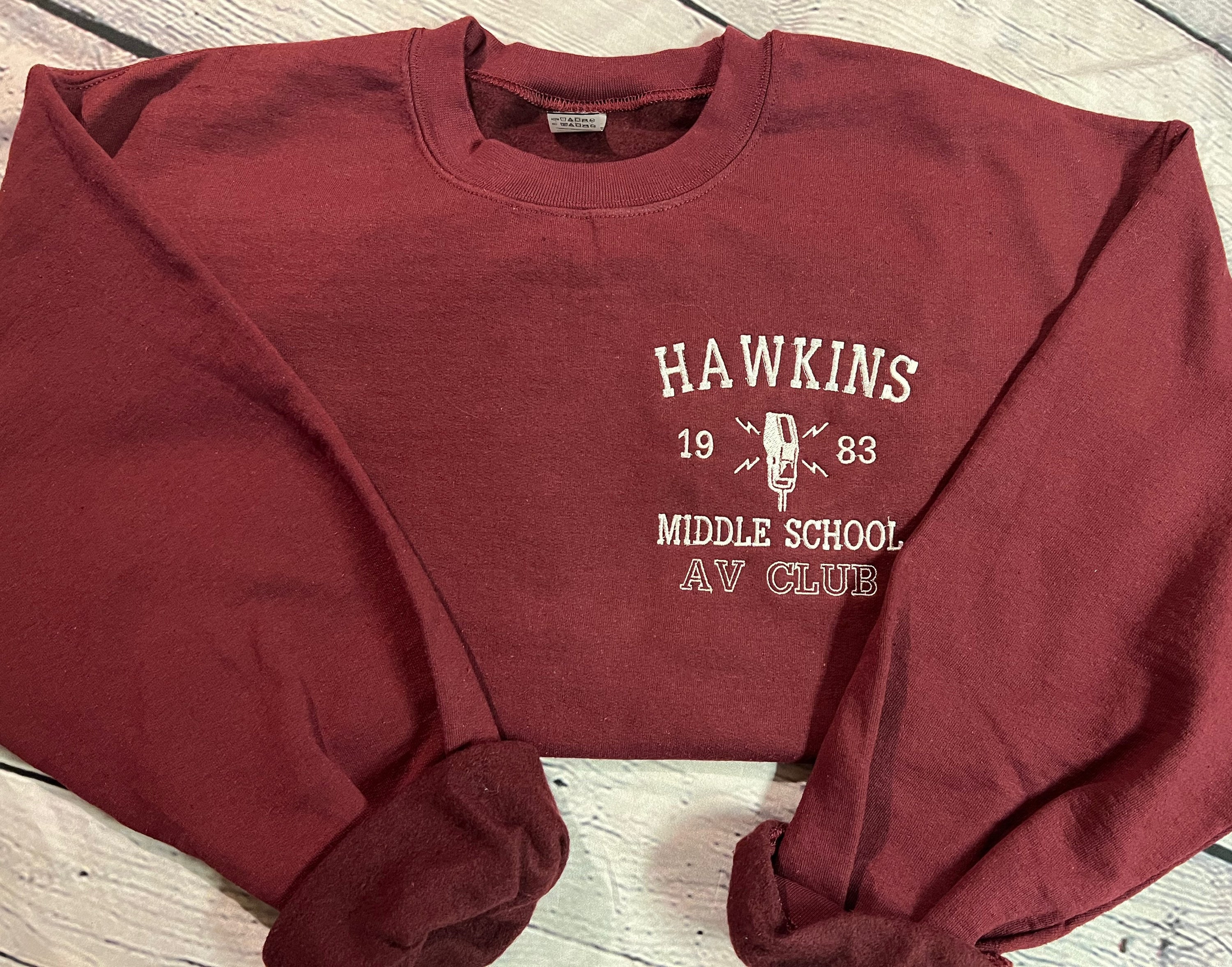 Stranger Things Embroidered Sweatshirt - Etsy