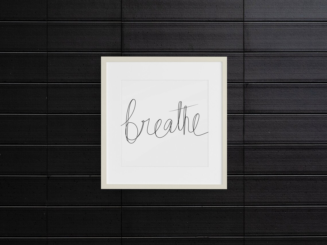 Breathe Digital Line Art Print - Etsy