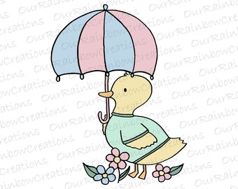 Duck With Umbrella Clipart - Etsy