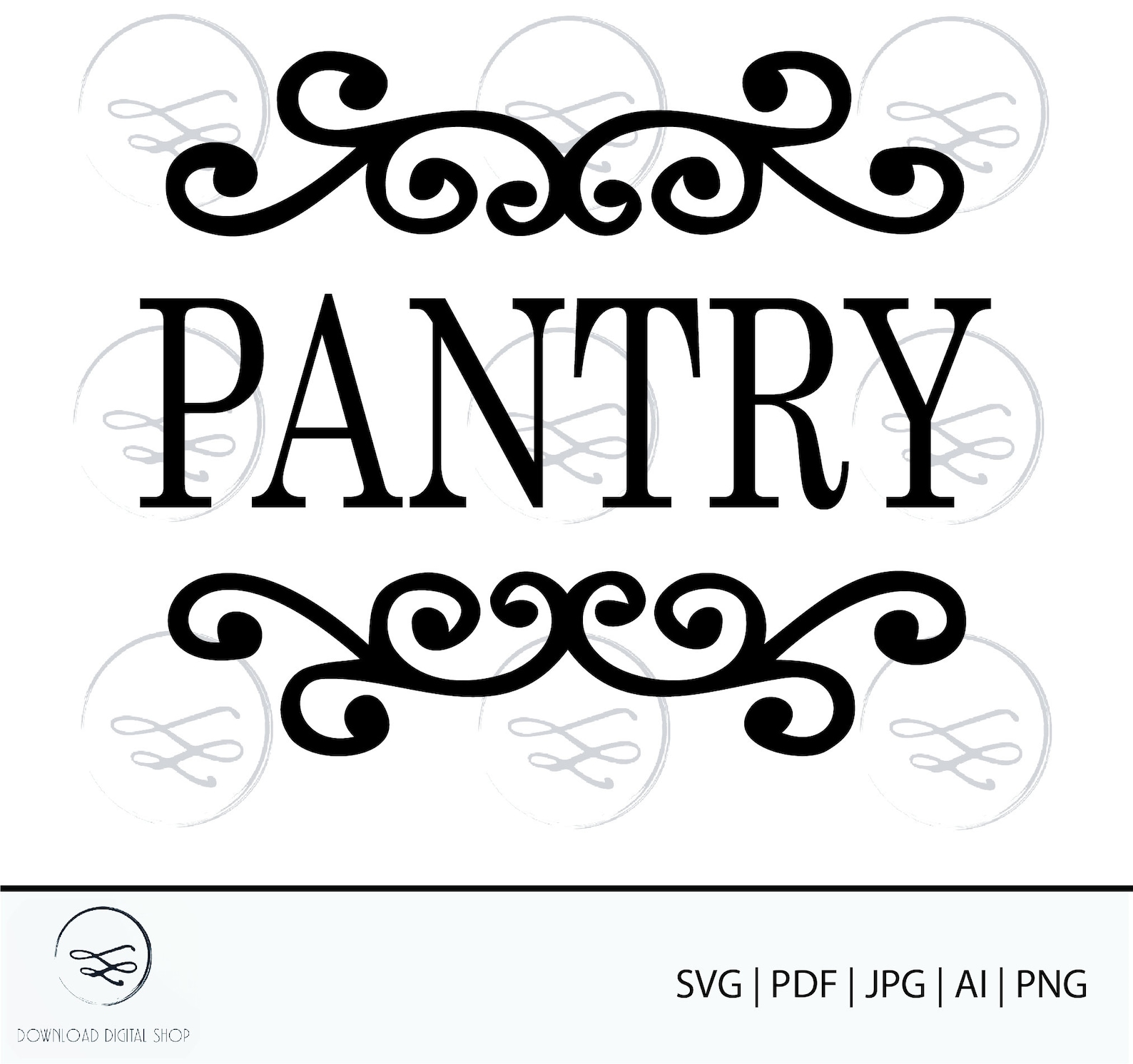 Pantry Door Sign, Instant Digital Download, Digital Cut File, Vector ...