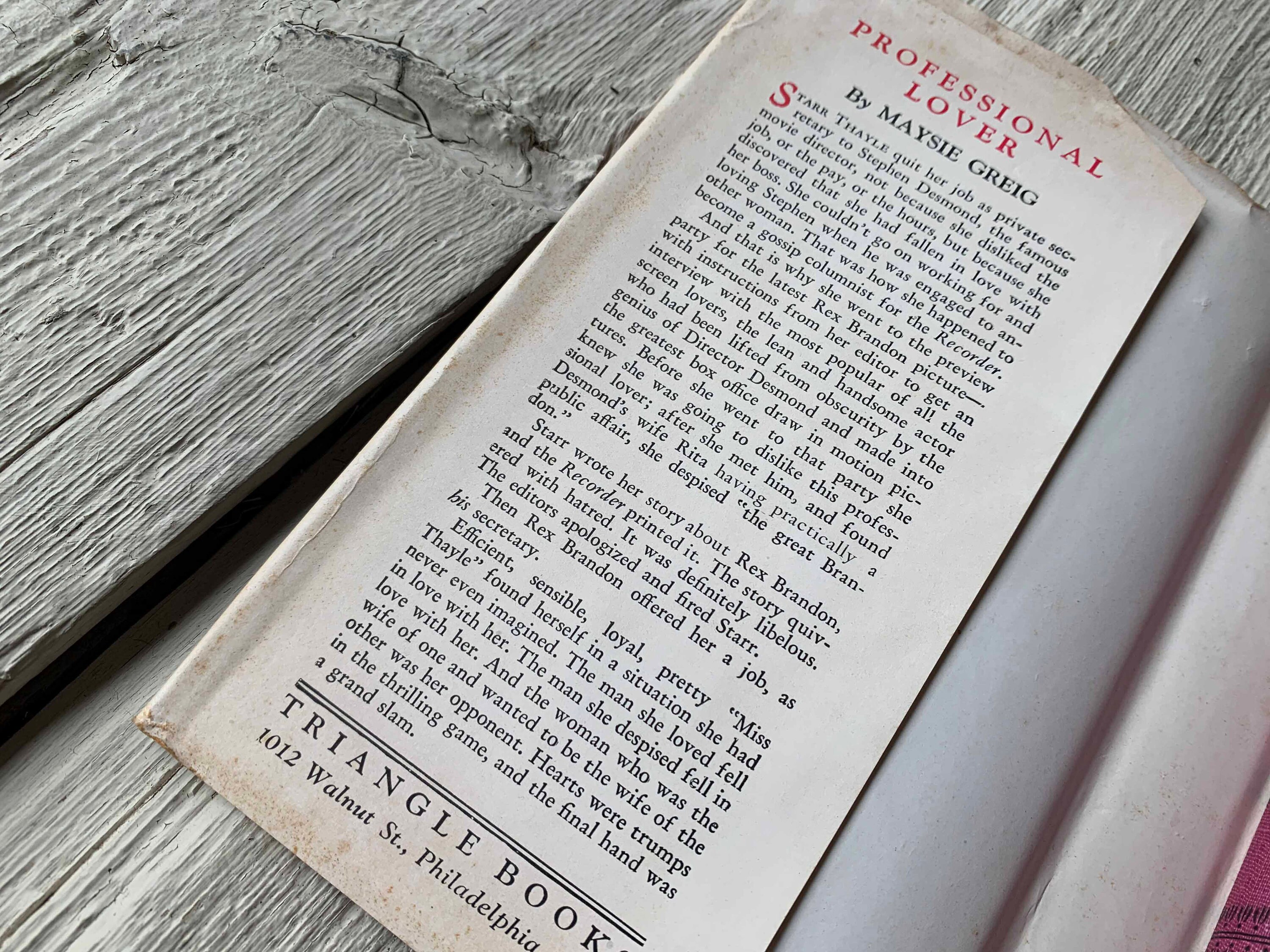 Professional Lover A Book by Maysie Greig 1933 With Dust Jacket - Etsy