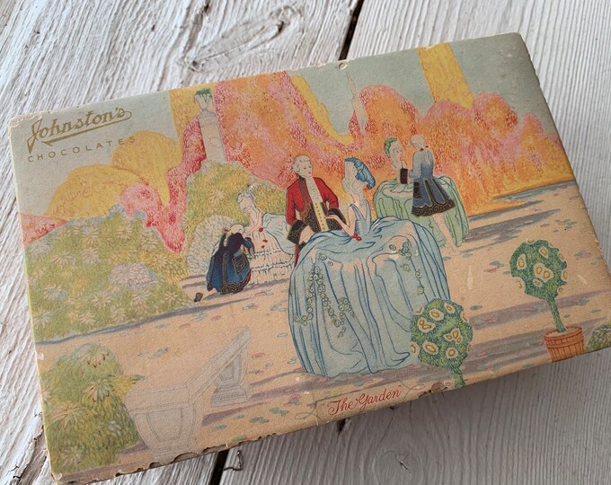 Early 1900s Johnston's Chocolates Candy Box the Garden Early 1900s ref ...