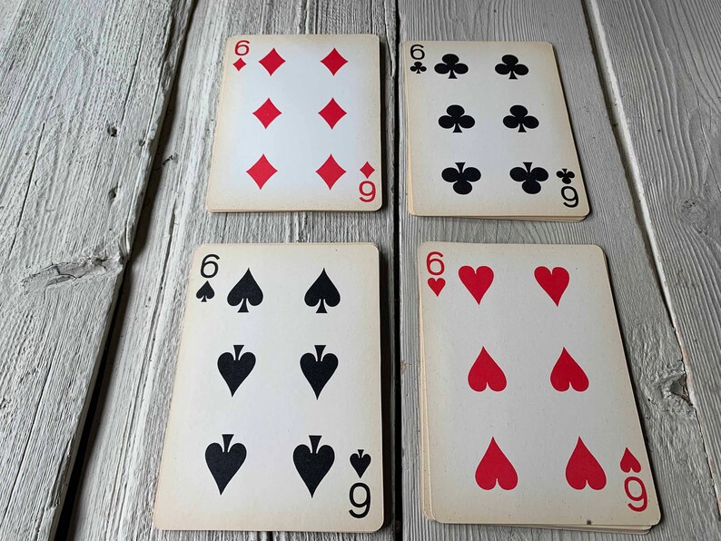 One Vintage Jumbo Card Midcentury Fun Oversized Playing Cards (box 2 ...
