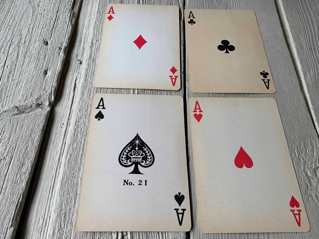 One Vintage Jumbo Card Midcentury Fun Oversized Playing Cards (box 2 ...