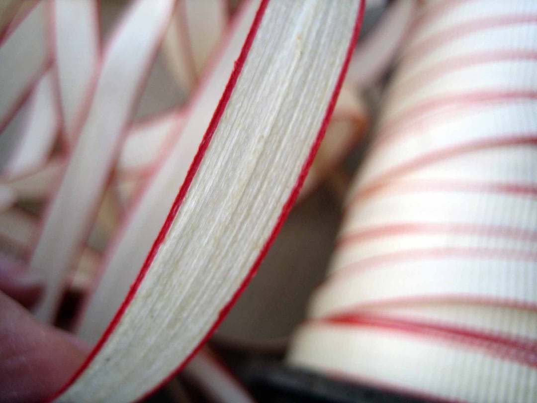 3 Yards 1940s Antique Ribbonette Ribbon Cream With Red Edges Narrow at ...