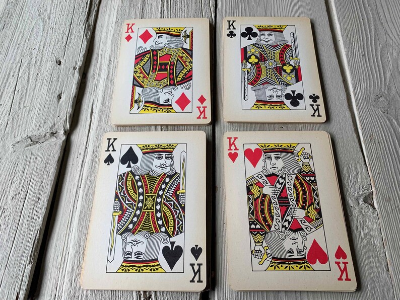 One Vintage Jumbo Card Midcentury Fun Oversized Playing Cards (box 2 ...