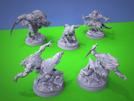 Toys & Games Miniature Toys STL Miniatures Bases Werewolf Brood Coven ...