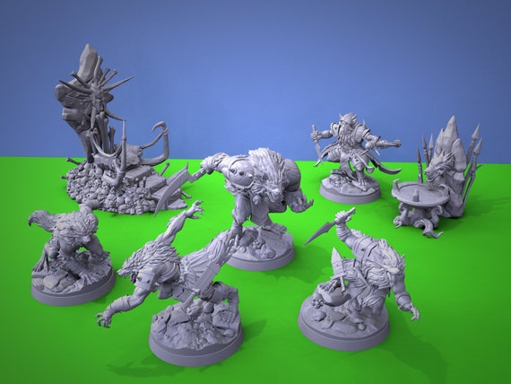 Toys & Games Miniature Toys STL Miniatures Bases Werewolf Brood Coven ...