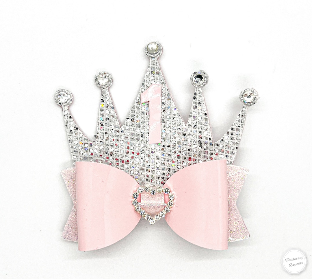 Light Pink Princess Hair Bow ~ Swarovski Crystal Crown Princess Hair ...