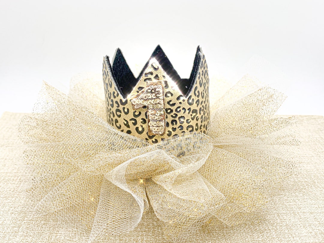 Wild One Leopard Print Birthday Crown ~ Leopard Crown Nylon Headband ...