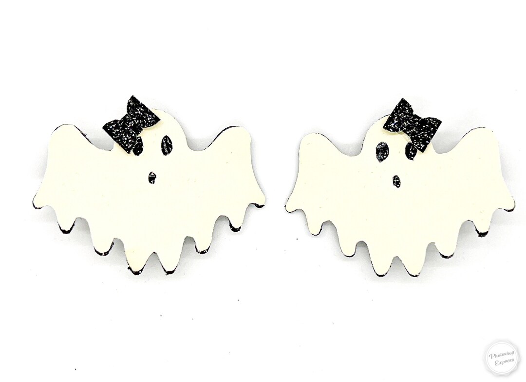 Glow in the Dark Ghost Halloween Pigtail Hair Bow Set ~ Ghost Glow in ...