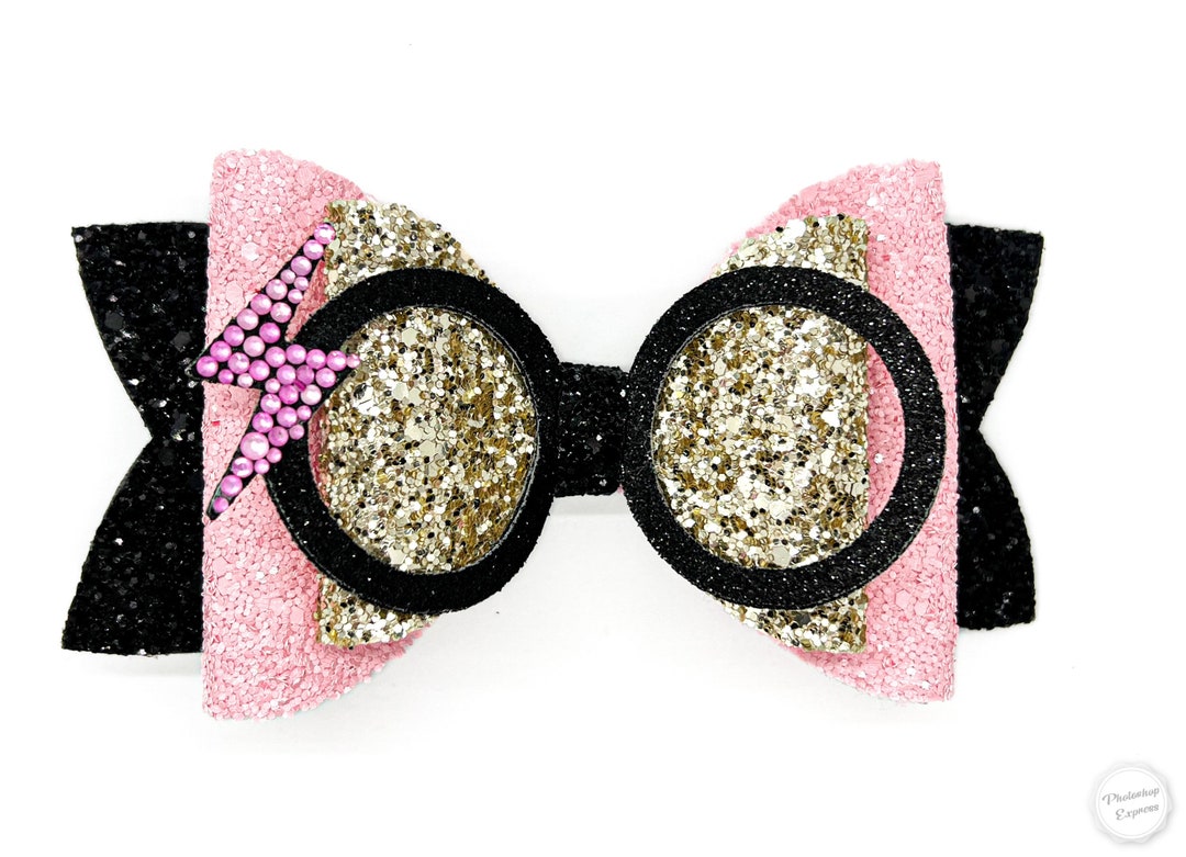 Pink HP Hair Bow ~ Pink Wizard House Hair Bow ~ Glitter Wizard Bow for ...
