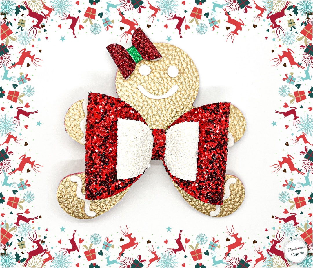 Gingerbread Man Hear Bow ~ Christmas Gingerbread Girl Hair Bow ...