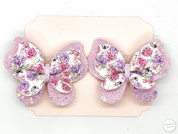 Butterfly Glitter Pigtail Set Purple & Floral Butterfly - Etsy