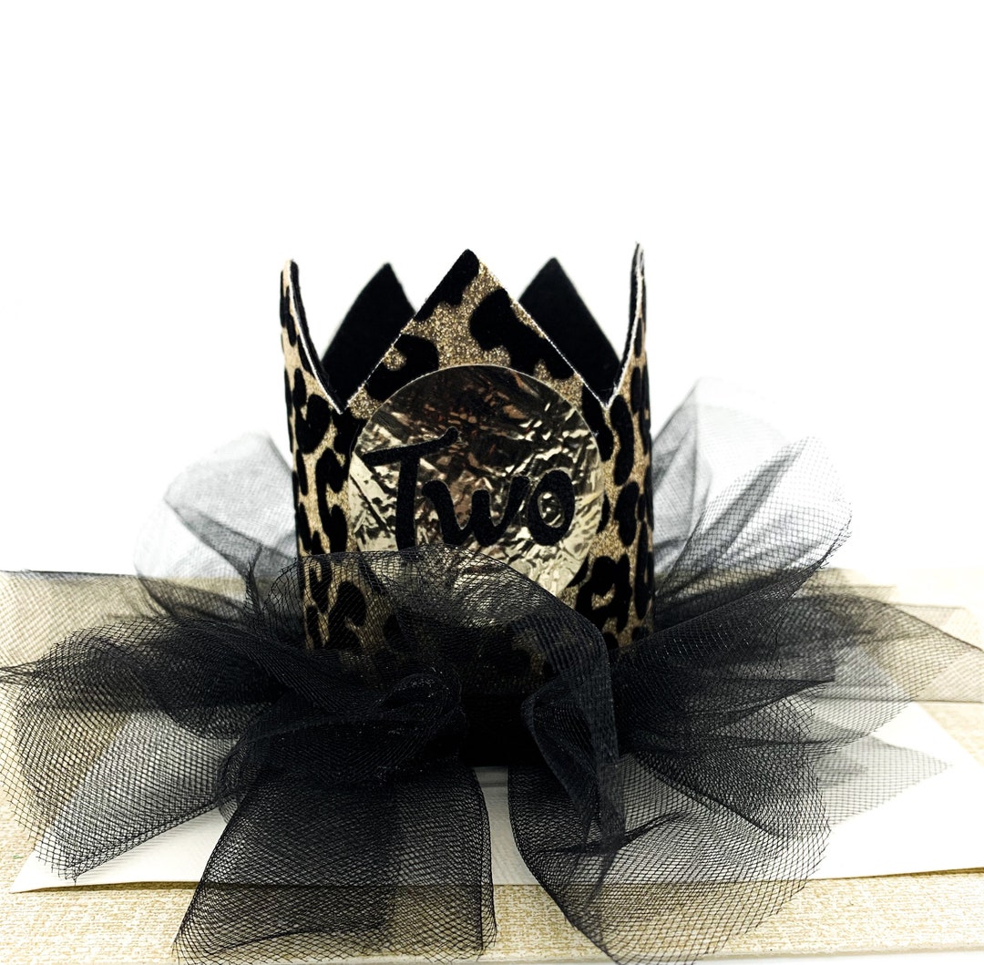 Wild One Leopard Print Birthday Crown ~ Leopard Crown Nylon Headband ...