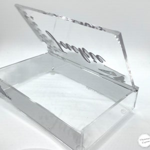 Personalized Acrylic Hair Clip Box ~ Hinged Top Custom Hair Clip ...