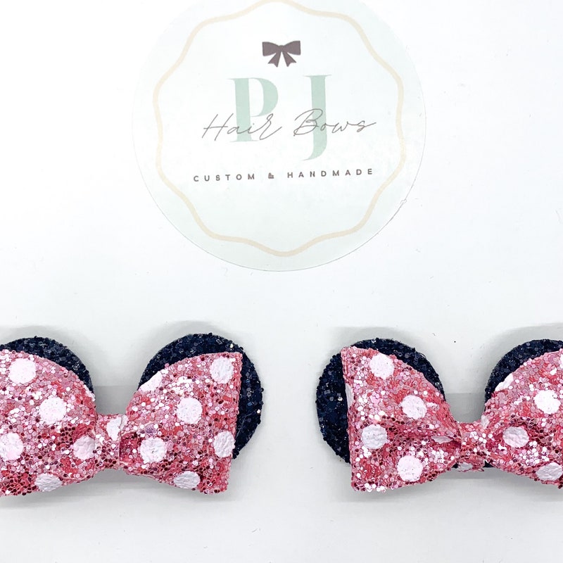 Minnie Mouse Hair Bow Set - Etsy