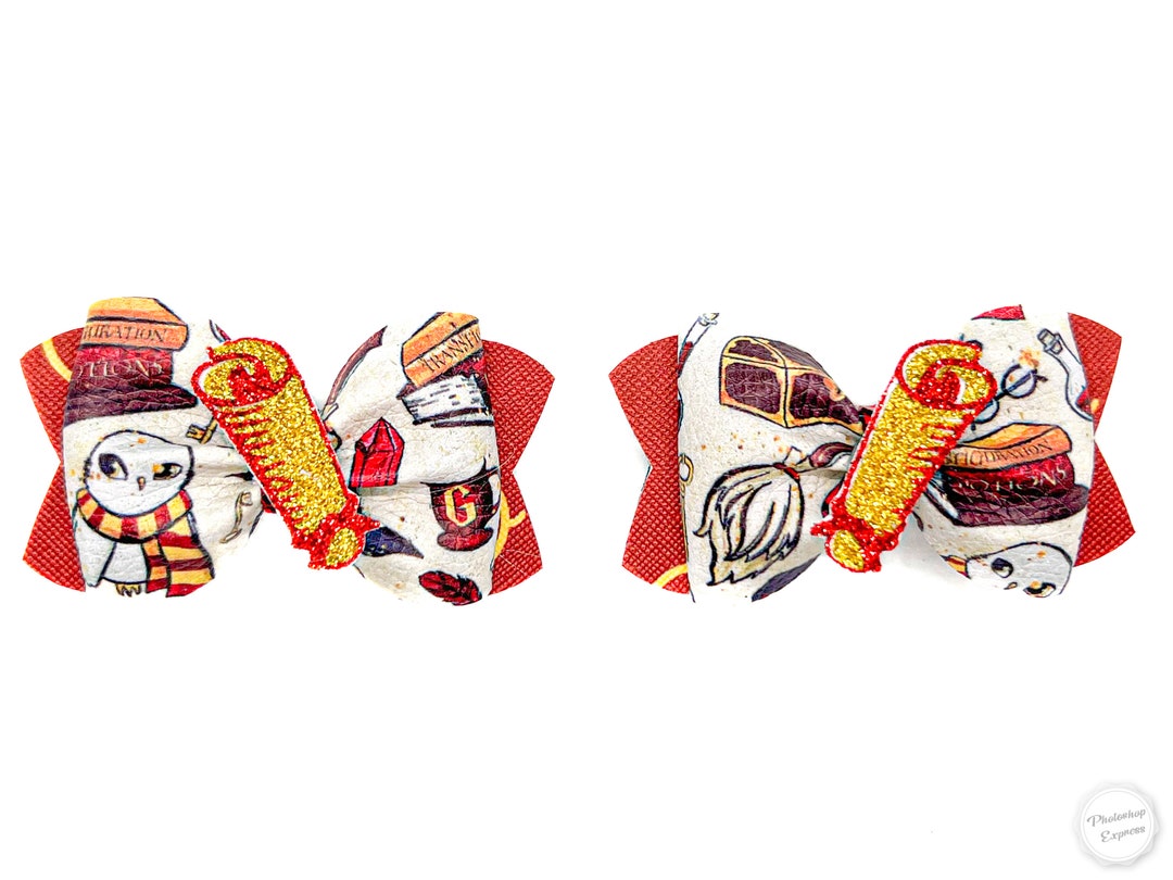 HP Pigtail Hair Bow Set ~ Wizard House Piggy Hair Bow Set ~ Glitter ...