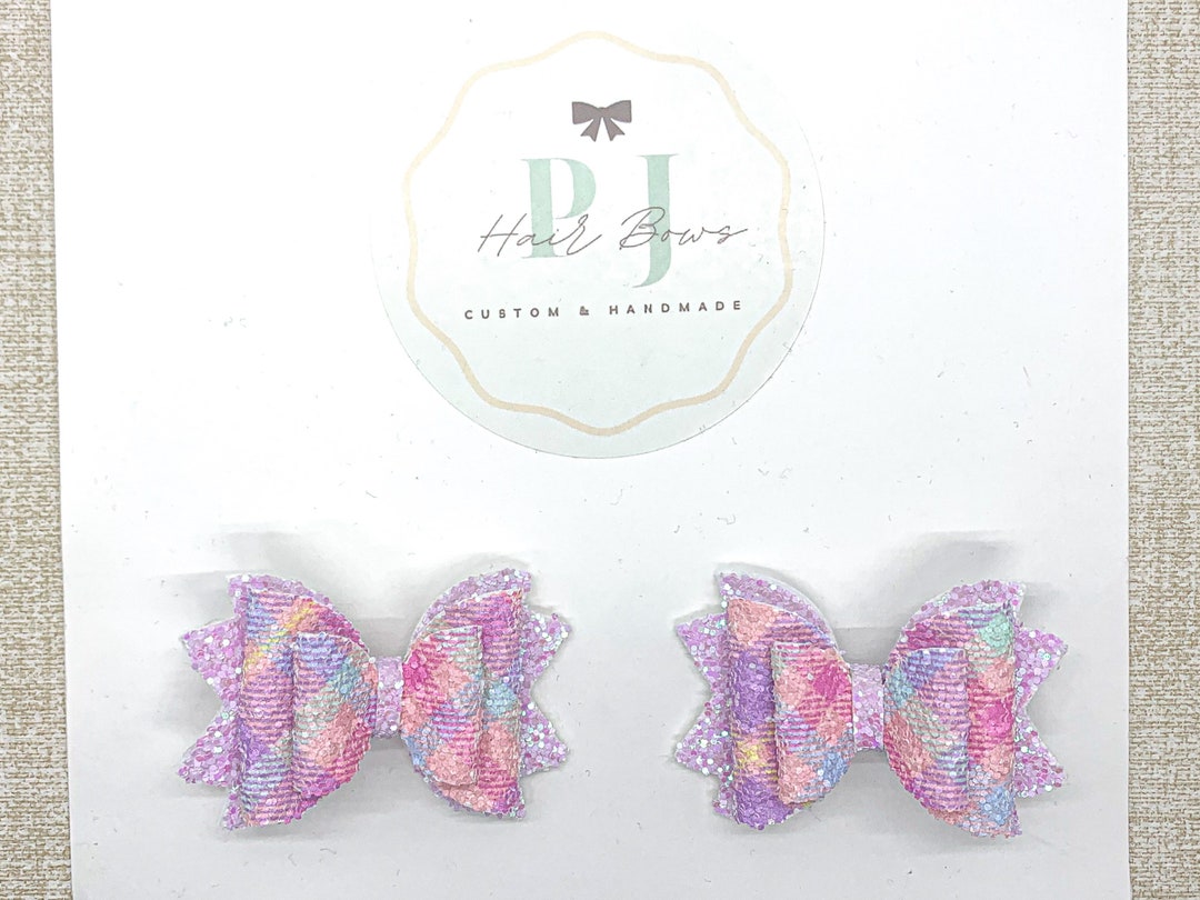 Lavender Plaid Glitter Pigtail Set, Purple& Plaid Piggies, Girl’s ...