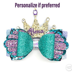 Princess Crown Ariel Inspired Hair Bow ~ Princess Crown Under the Sea ...