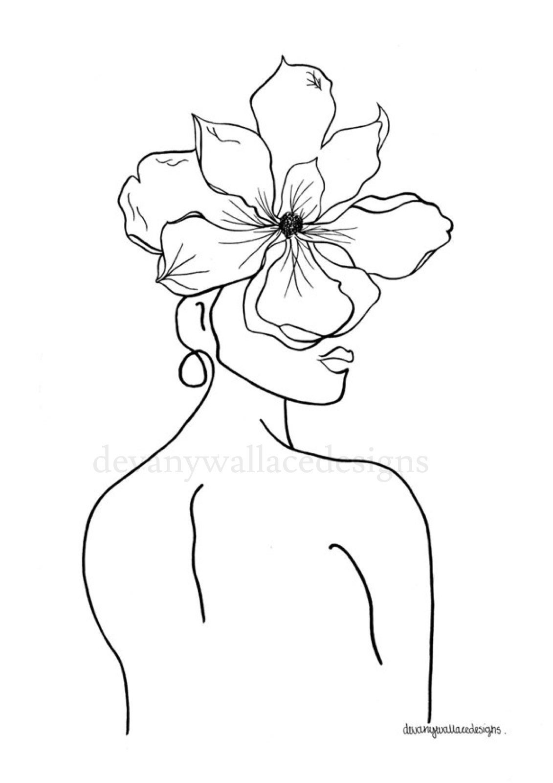 Line Art Print | Fashion Feminine Line Drawing Print | Feminist Print ...