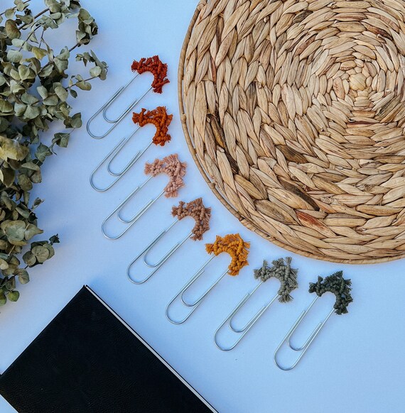 Large Paperclip Bookmark Macrame Paperclip Bookmark - Etsy