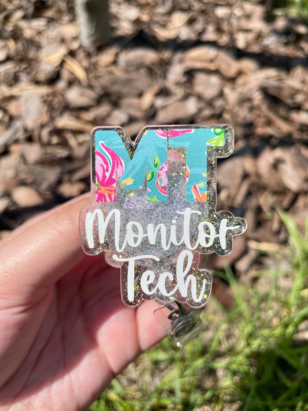 Monitor Tech, Glitter Badge Reel, Trendy Badge Reel, Cute Badge Reel ...